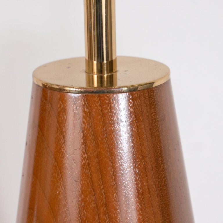 Pair of walnut table lamps for Hansen For Sale at 1stDibs