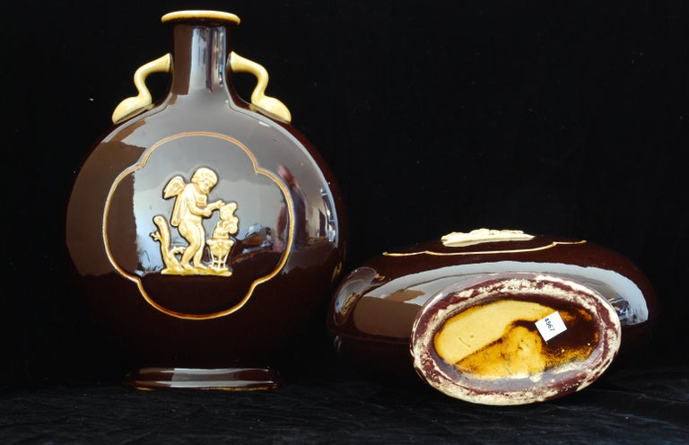 Pair of Moon-Flask Shaped Vases, Minton C1880 For Sale at 1stDibs