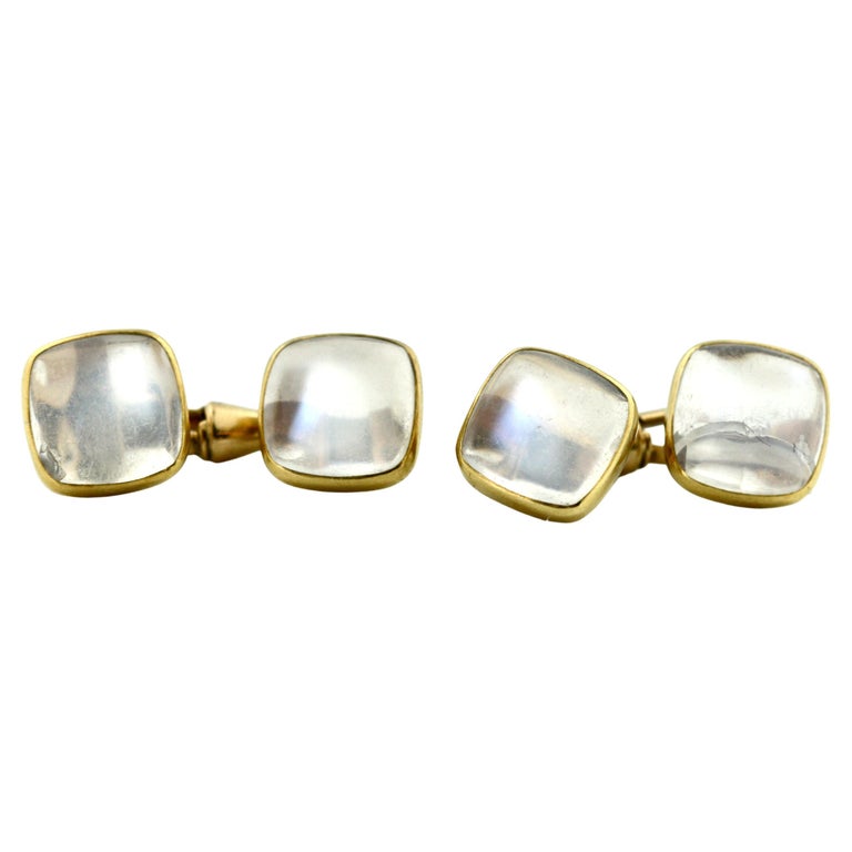 Pair of Moon Stone Cufflinks For Sale at 1stDibs