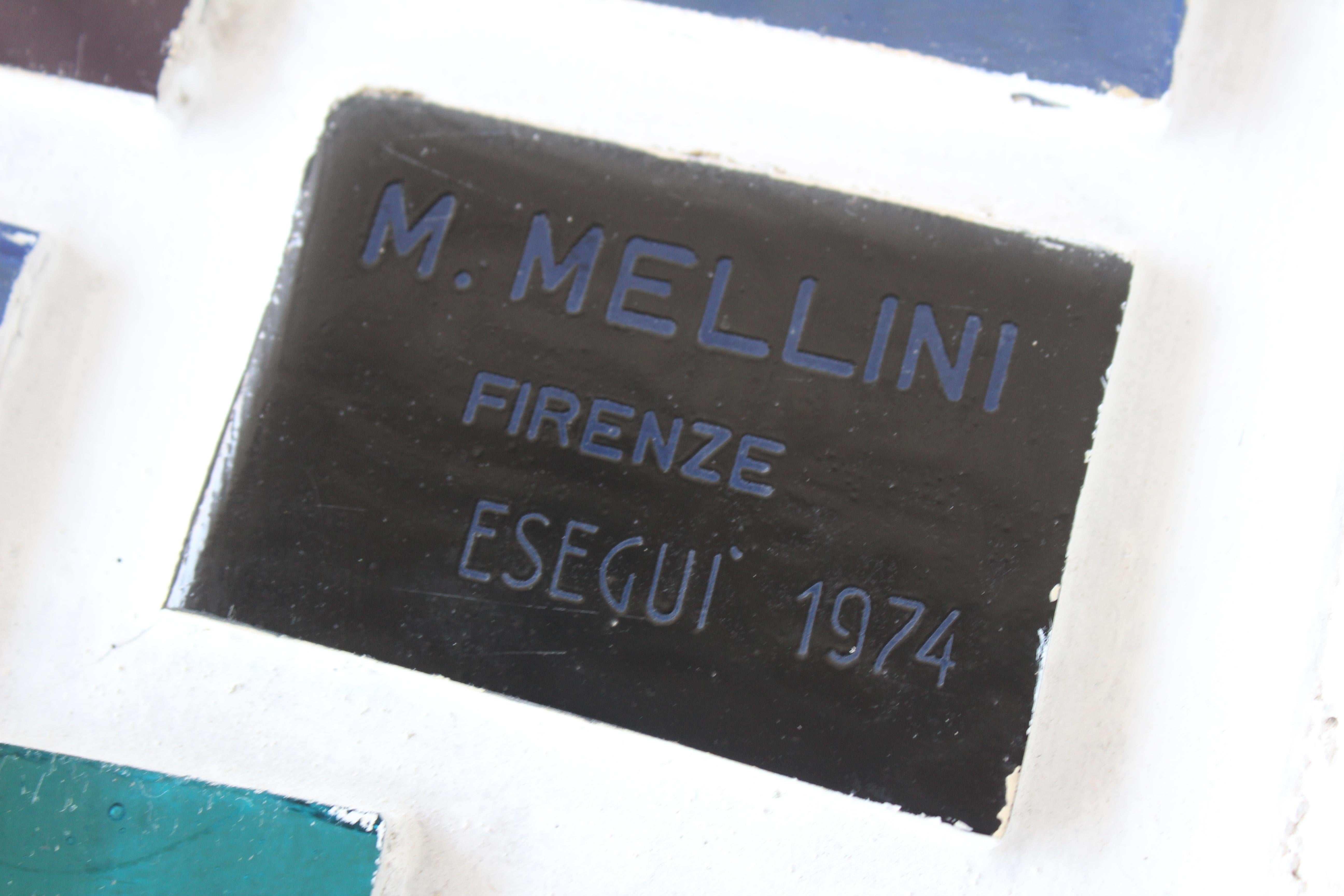 Pair of Mosaic Steel and Glass Coffee Tables by M. Mellini, Italy, 1974 ...