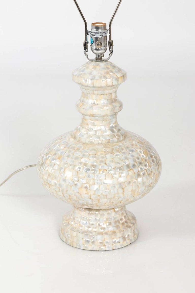 Pair of Mother-of-Pearl Lamps For Sale at 1stDibs