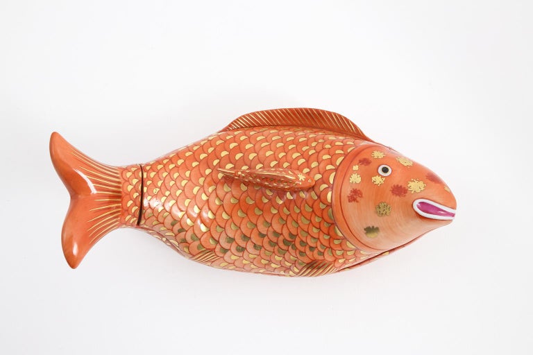 Pair of Mottahedeh Vista Alegre Sculptural Chinese Export Carp Fish ...