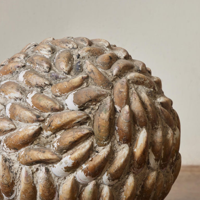 Pair of Mounted Spherical Shell Sculptures For Sale at 1stDibs
