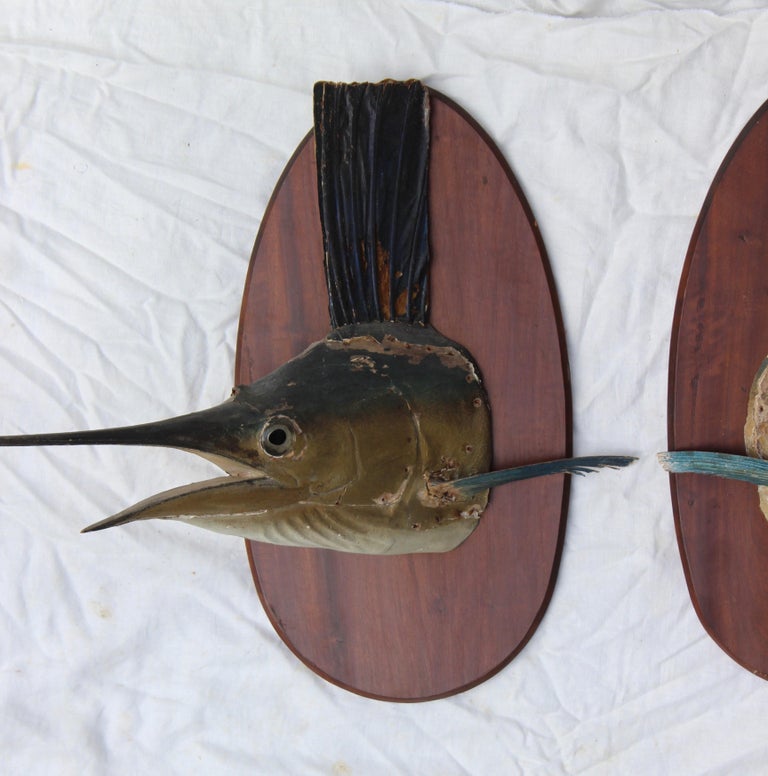 Pair of Mounted Swordfish Sculptures at 1stDibs