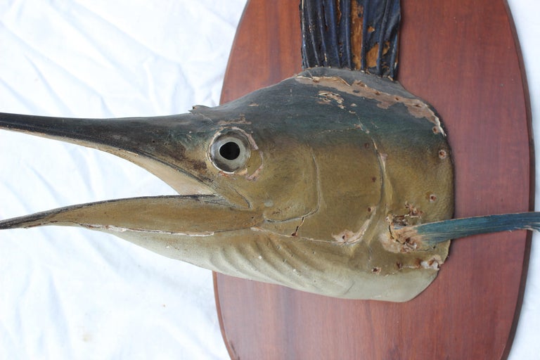 Pair of Mounted Swordfish Sculptures at 1stDibs
