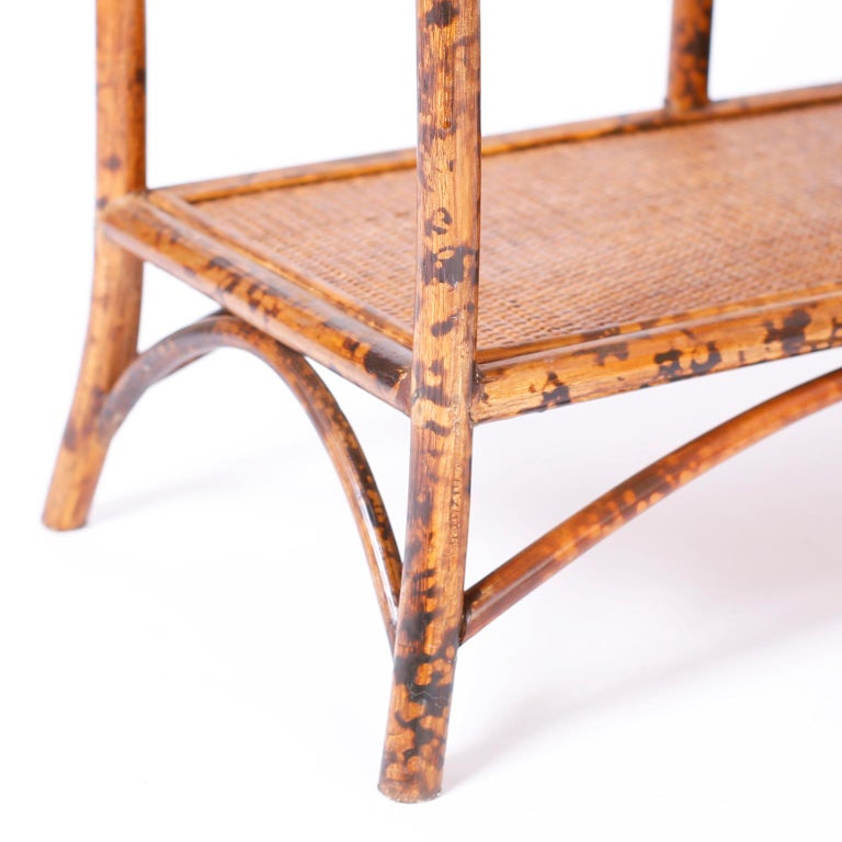 Pair of Multitiered Faux Burnt Bamboo Stands at 1stDibs