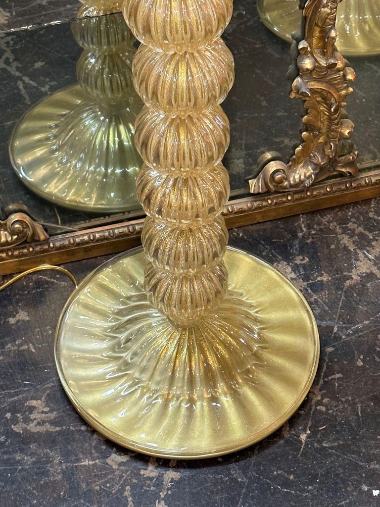 Pair of Murano Glass Ball Form Floor Lamp For Sale at 1stDibs