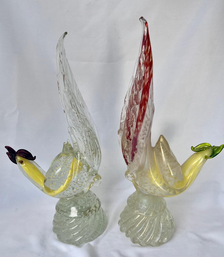 Pair of Murano Glass Birds-Mid 20th Century For Sale at 1stDibs