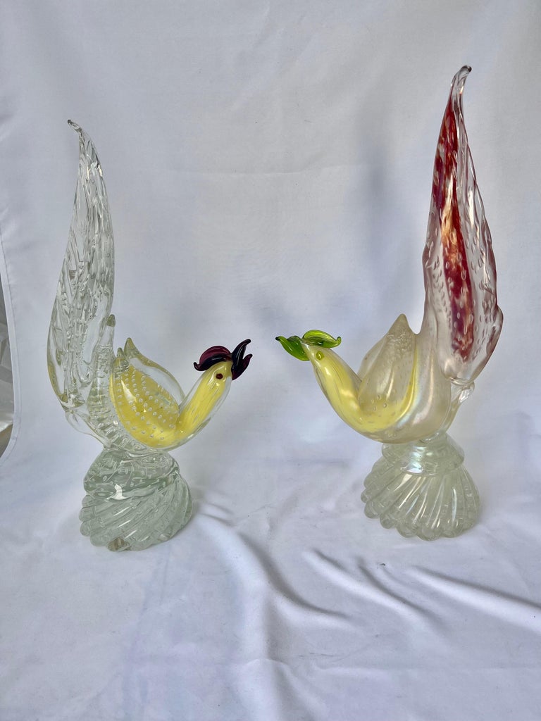 Pair of Murano Glass Birds-Mid 20th Century For Sale at 1stDibs