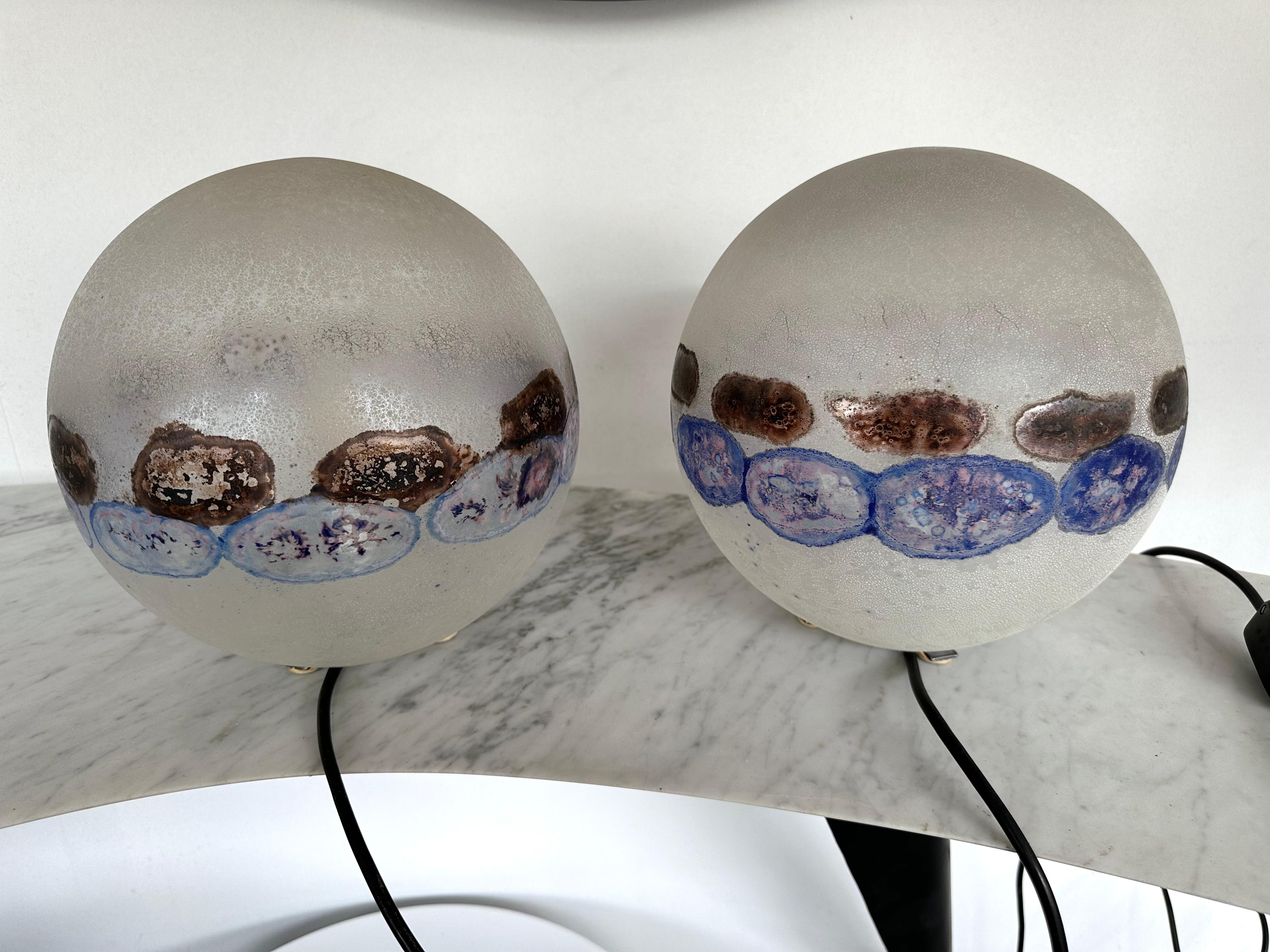 Pair of Murano Glass Saturn Lamps by Barbini, Italy, 1970s For Sale at ...