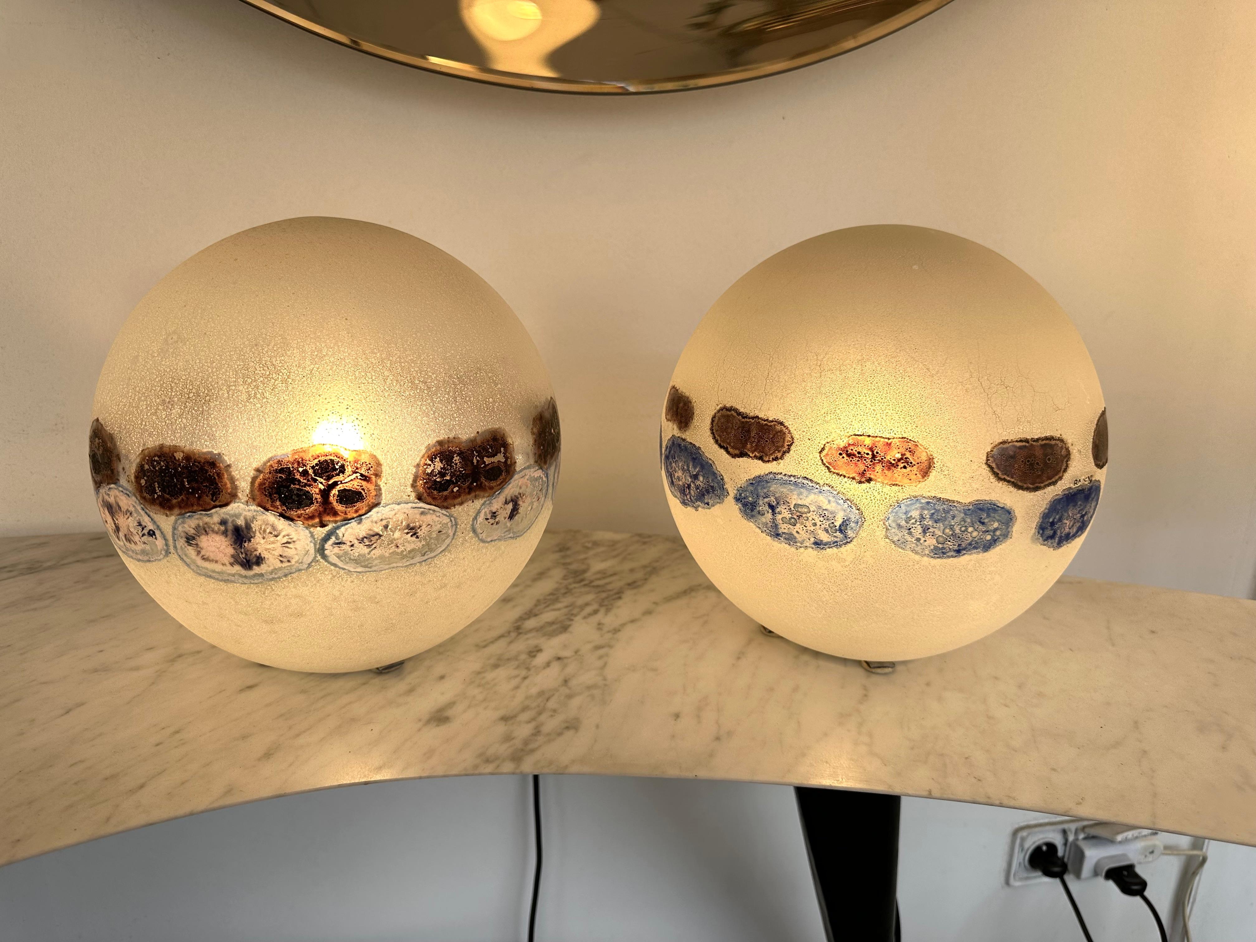 Pair of Murano Glass Saturn Lamps by Barbini, Italy, 1970s For Sale at ...