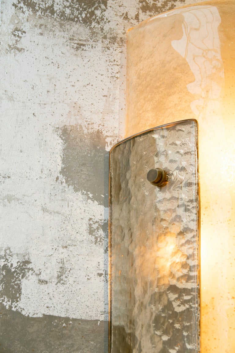 Pair of Murano Glass Torcello Wall Sconces For Sale at 1stDibs
