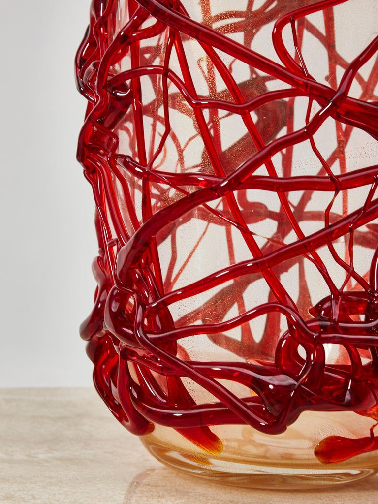 Pair of Murano Glass Vases For Sale at 1stDibs
