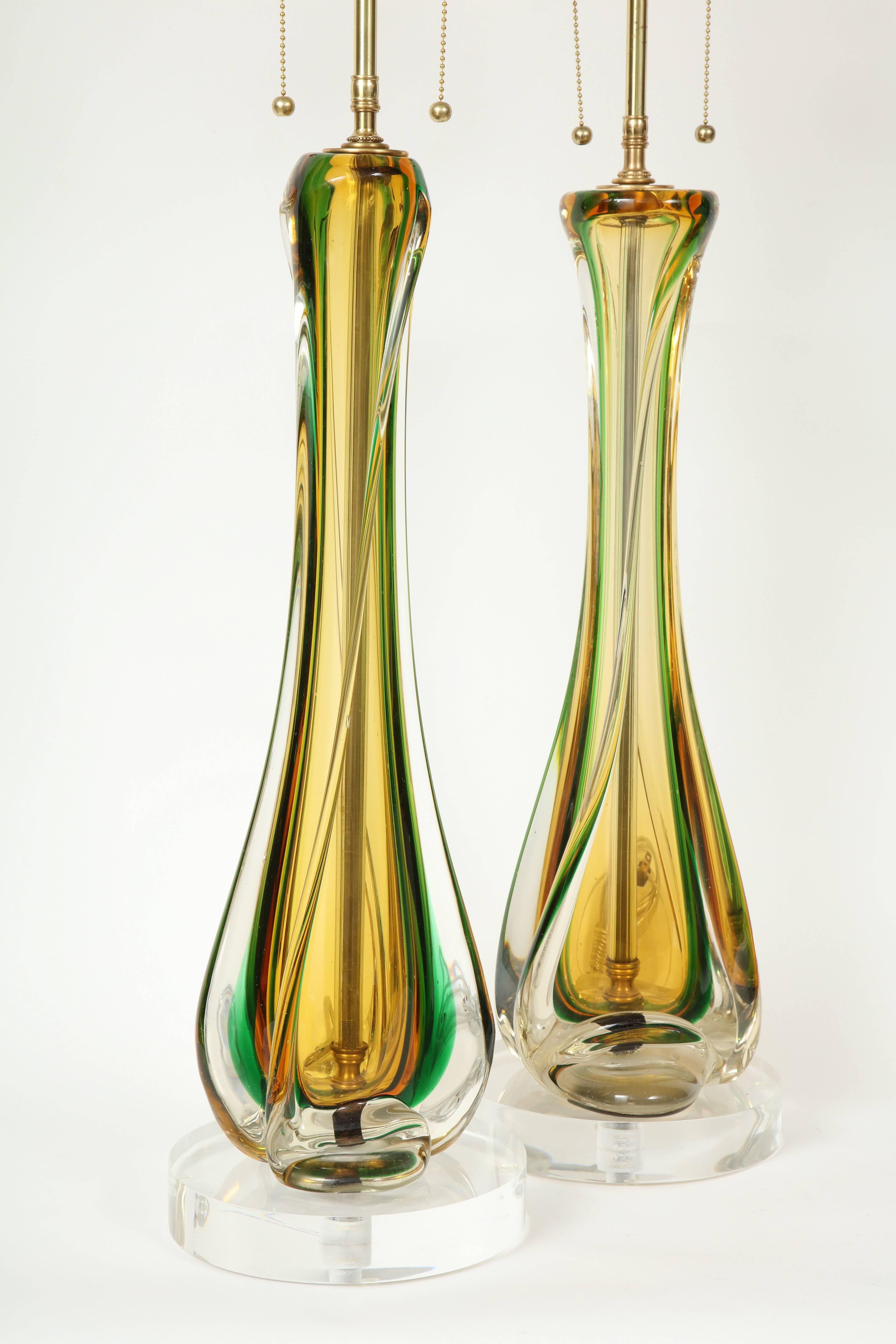 Pair of Murano Lamps by Seguso at 1stDibs