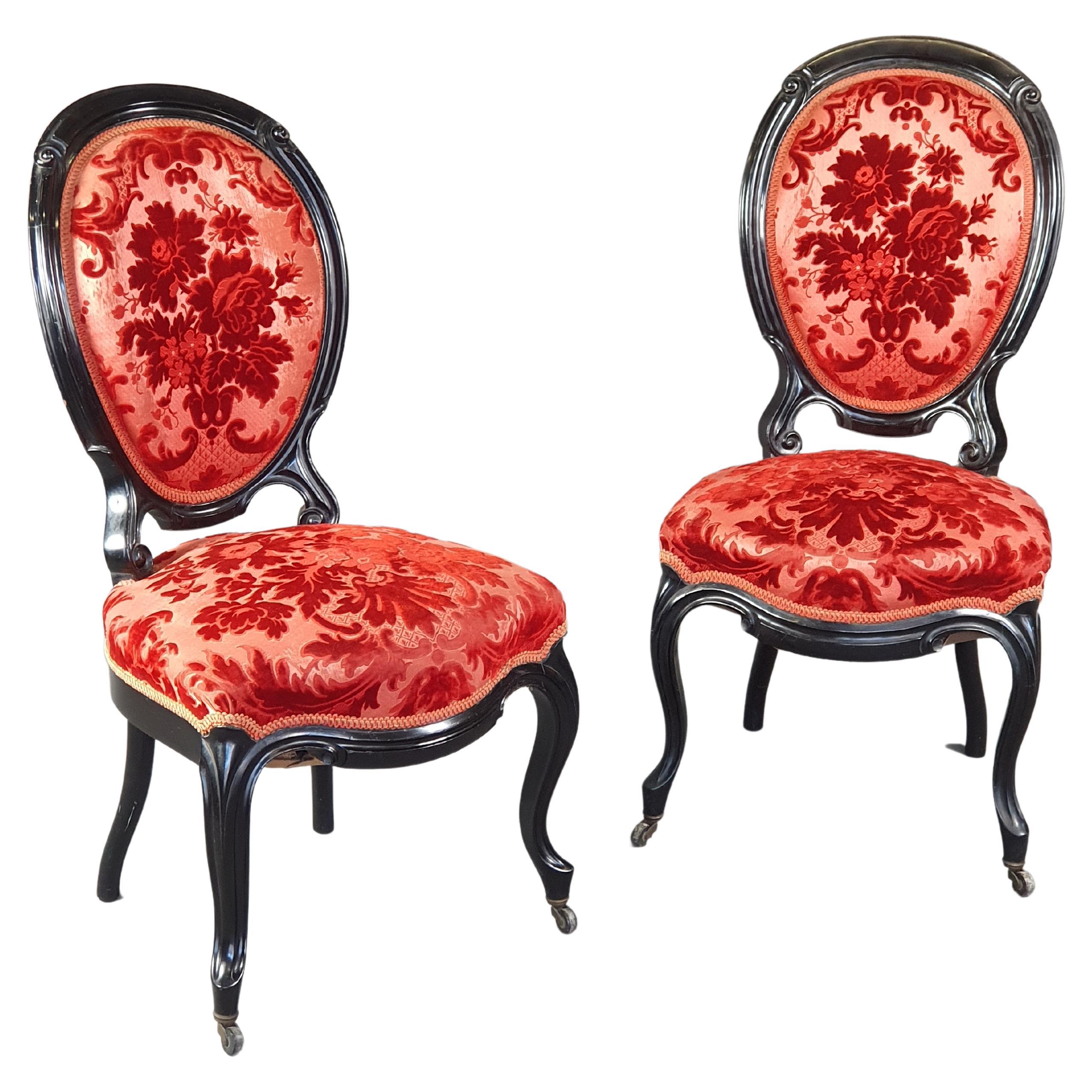 French Pair of Round Back Napoleon Chairs at 1stDibs