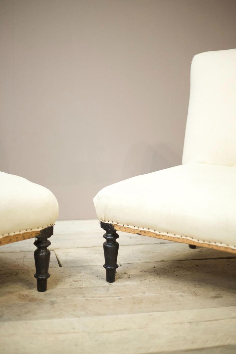 Pair of Napoleon III Cushion Backed Side Chairs For Sale at 1stDibs