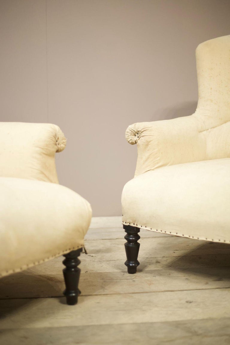 Pair of Napoleon III high shield back armchairs For Sale at 1stDibs