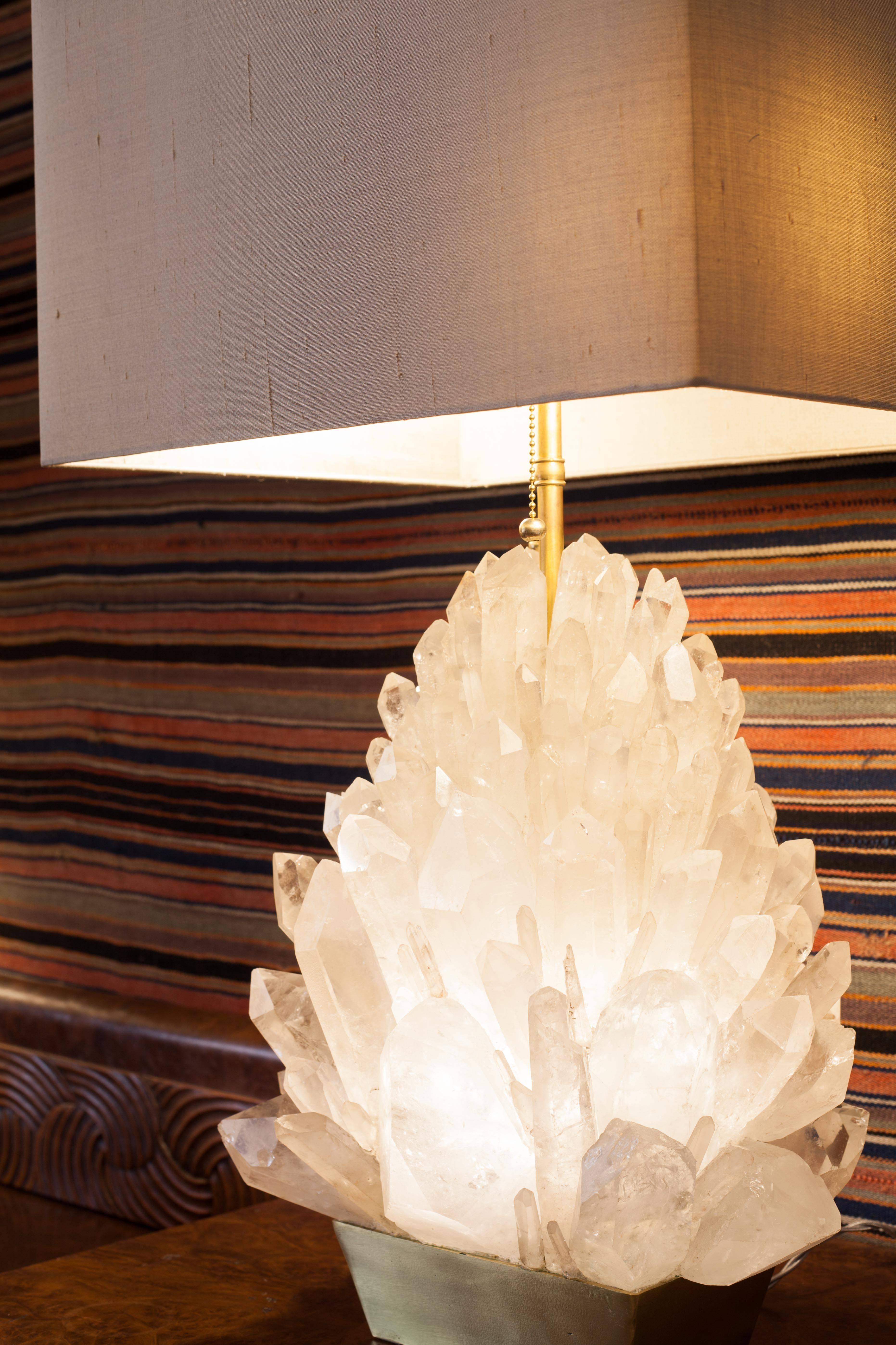 Pair of Natural Rock Crystal Lighting, Demian Quincke For Sale at ...