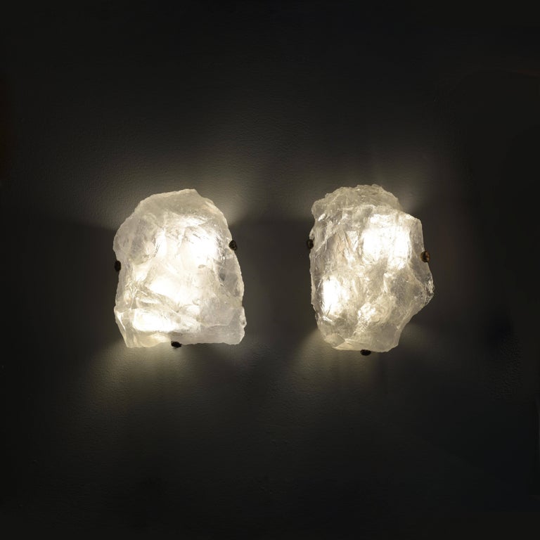 Pair of Natural Rock Crystal Quartz Wall Sconces at 1stDibs | rock ...