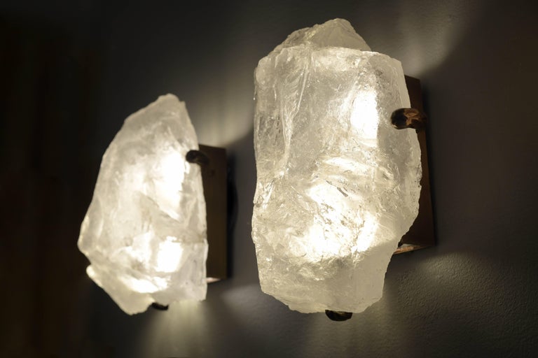 Pair of Natural Rock Crystal Quartz Wall Sconces at 1stDibs | rock ...