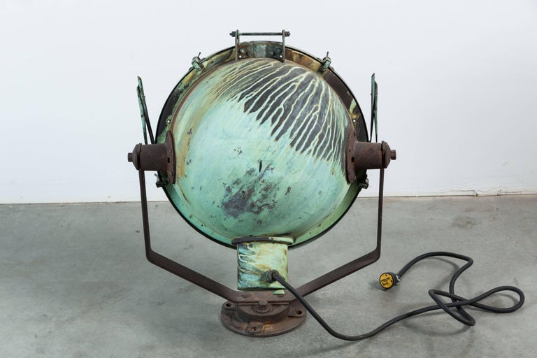 Pair of Nautical Copper Ship Spot Lights Original Patina For Sale at ...