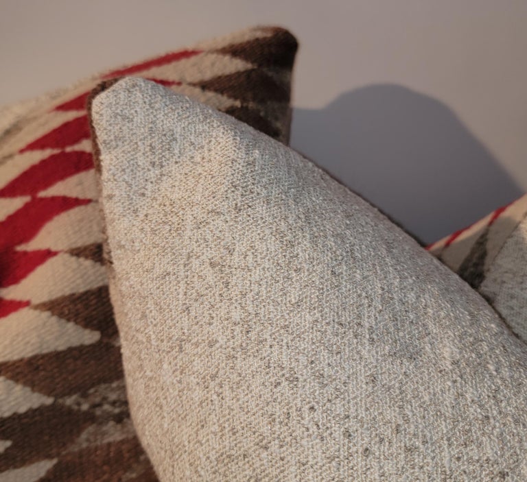 Pair of Navajo Indian Weaving Eye Dazzler Pillows For Sale at 1stDibs