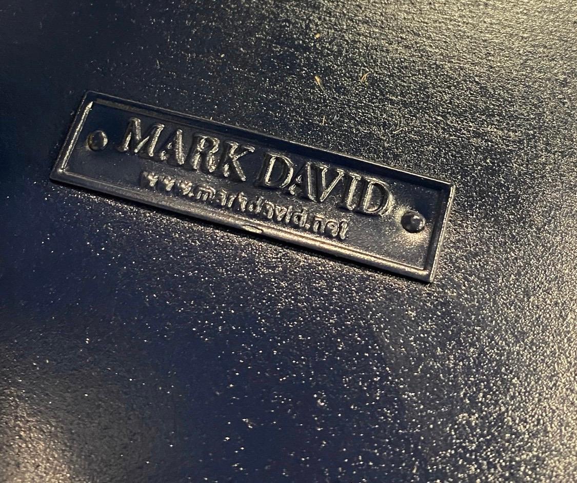 Pair of Navy Lacquered High Gloss Mark David Round Tables Navy Blue at ...