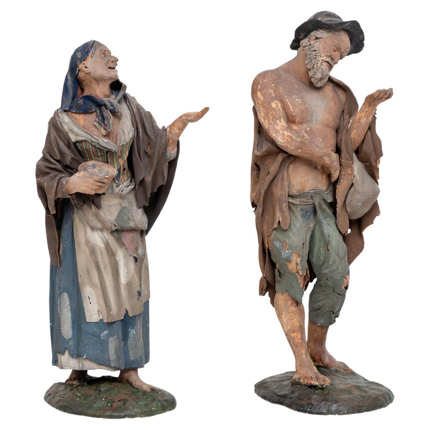 Pair of 18th Century Neapolitan Paper Mâché Figures at 1stDibs