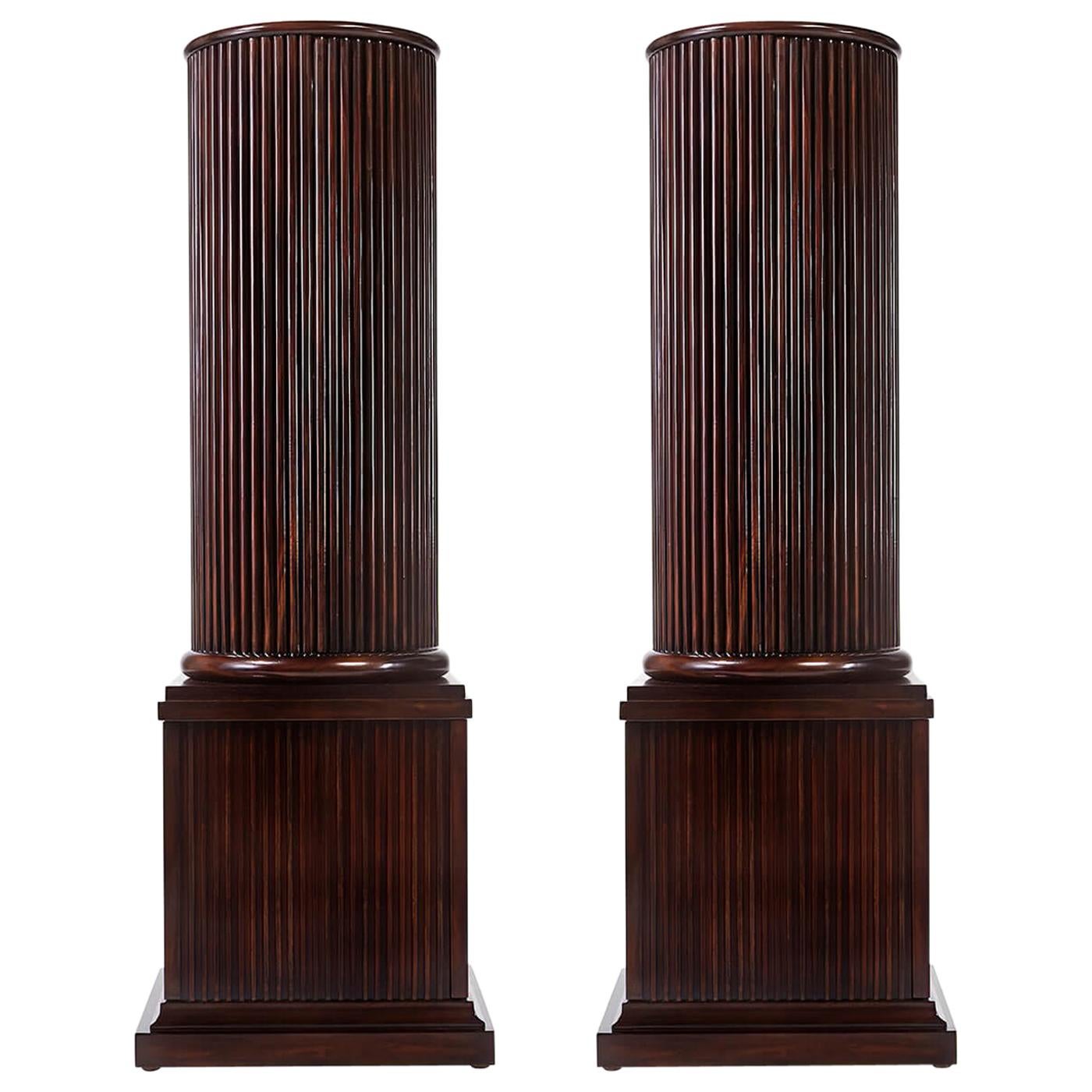 Neoclassical Plaster Roman Lion Pedestals, a Pair For Sale at 1stDibs