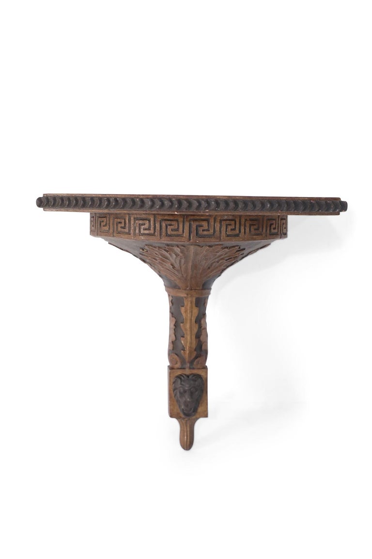 Pair of Neoclassical Style Carved Greek Key and Acantus Leaf Wall ...