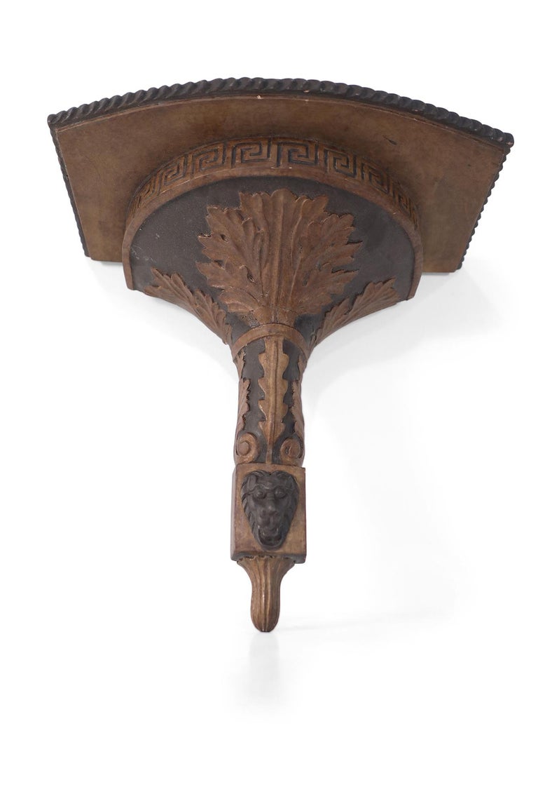 Pair of Neoclassical Style Carved Greek Key and Acantus Leaf Wall ...