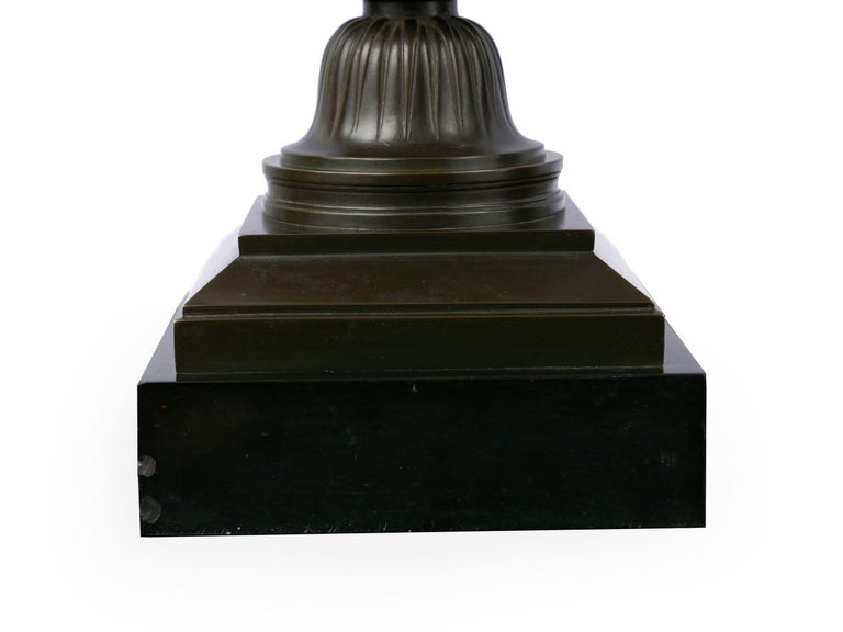 Pair of Neo-Greco Antique Bronze Garniture Urns in French Taste, circa ...