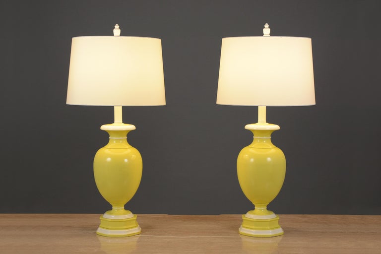 Mid-Century Modern Yellow Ceramic Table Lamps For Sale at 1stDibs