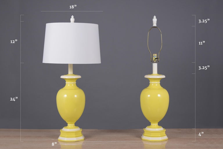 Mid-Century Modern Yellow Ceramic Table Lamps For Sale at 1stDibs