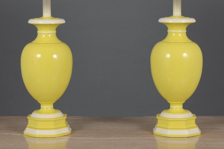 Mid-Century Modern Yellow Ceramic Table Lamps For Sale at 1stDibs