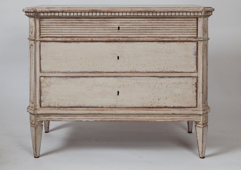 Pair of Neoclassic Scandanavian Style Painted Chests, Contemporary at ...