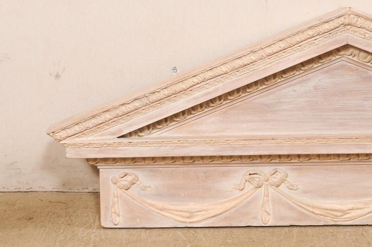 Pair of Neoclassic Style Hanging Wood Pediments For Sale at 1stDibs