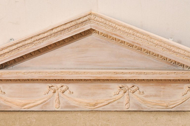 Pair of Neoclassic Style Hanging Wood Pediments For Sale at 1stDibs
