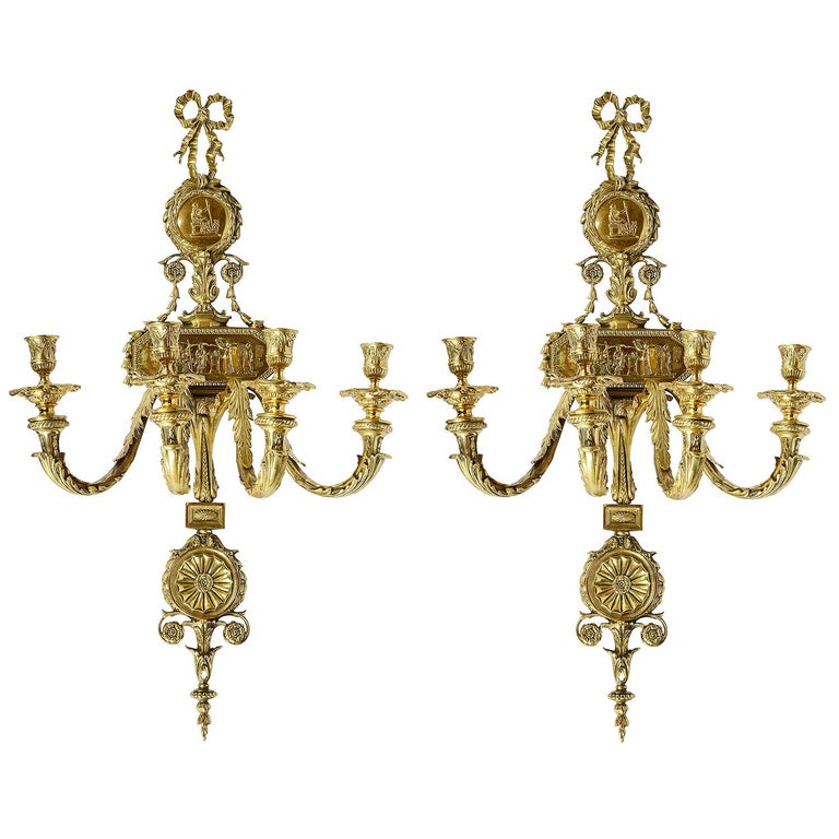 Pair of Neoclassical Adam Style Wall Lights, 19th Century For Sale at ...