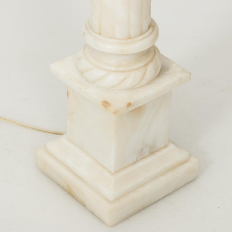 Pair of Neoclassical Column Lamps at 1stDibs
