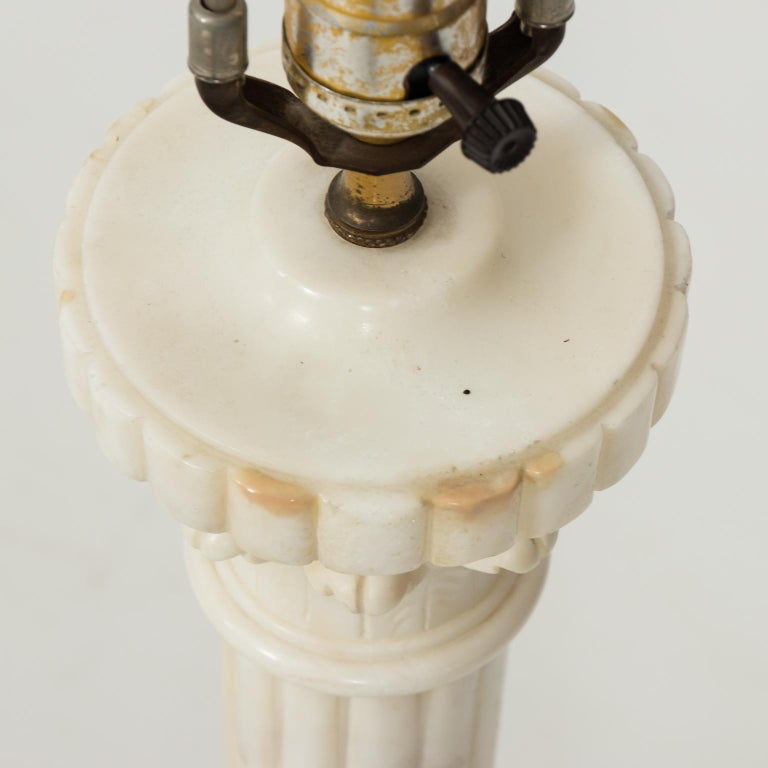 Pair of Neoclassical Column Lamps at 1stDibs