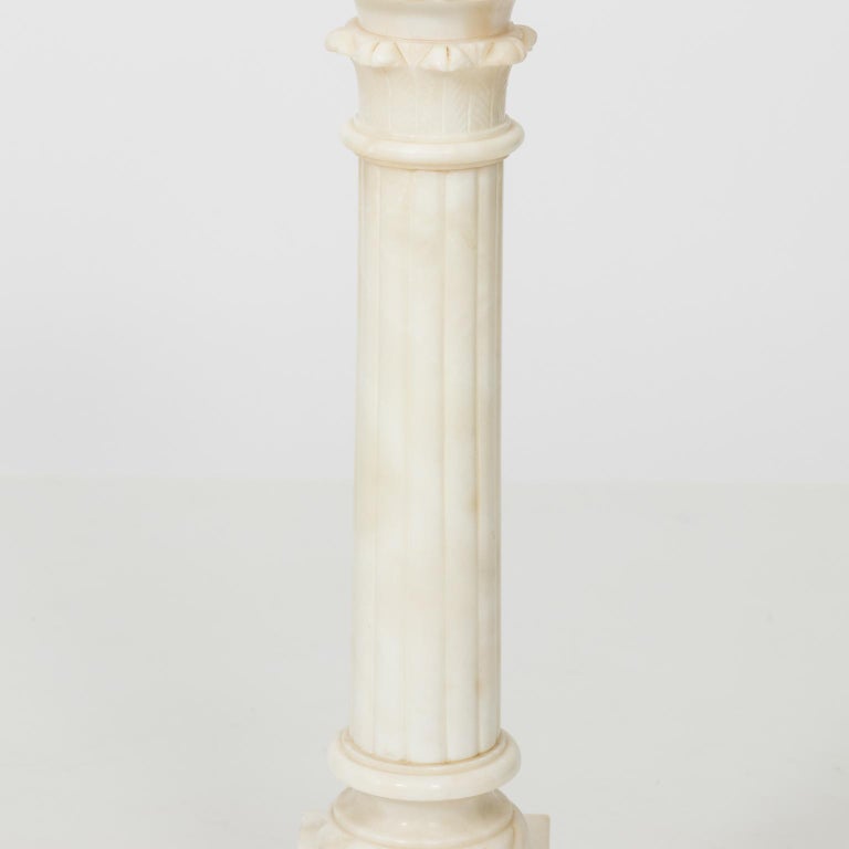 Pair of Neoclassical Column Lamps at 1stDibs