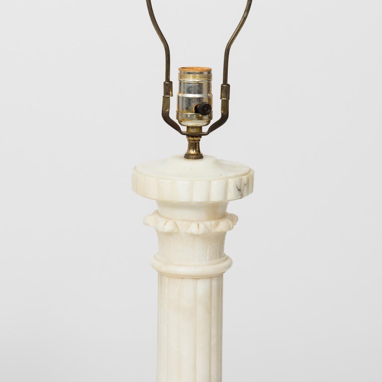 Pair of Neoclassical Column Lamps at 1stDibs