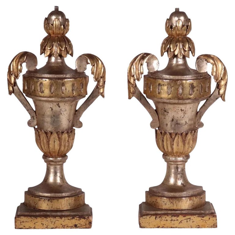 Pair of Neoclassical Flat Back Giltwood Urns, circa 1760 For Sale at ...