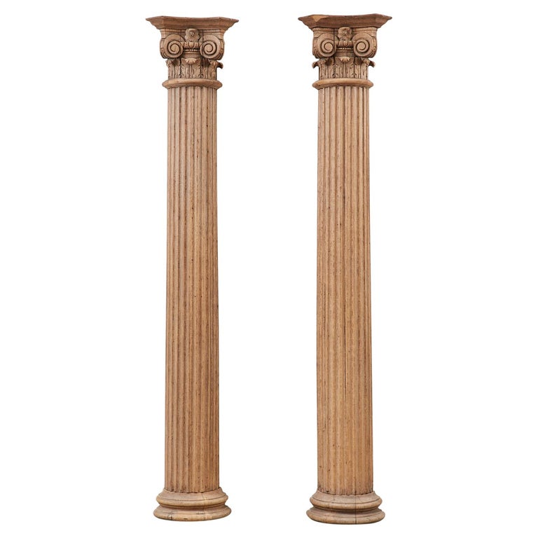 Pair of Neoclassical Greco-Roman Ionic Corinthian Pilaster Columns at ...