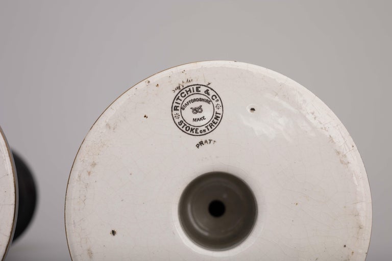 Pair of Neoclassical Pottery Candlesticks by Pratt For Sale at 1stDibs ...