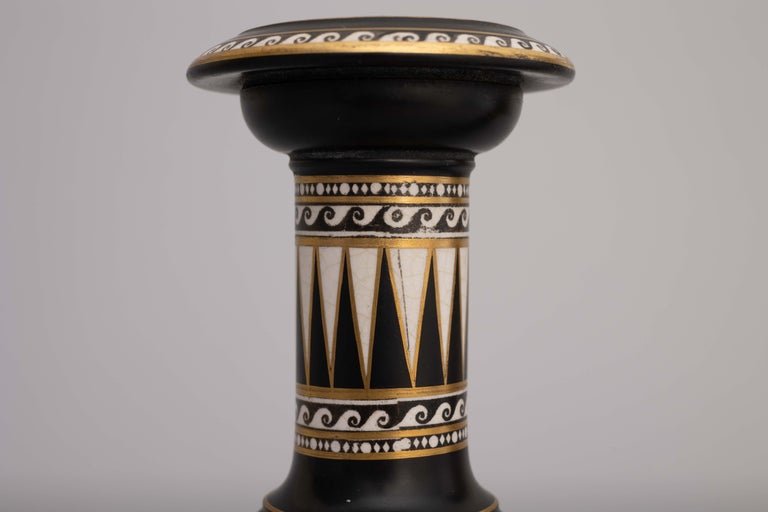 Pair of Neoclassical Pottery Candlesticks by Pratt For Sale at 1stDibs ...