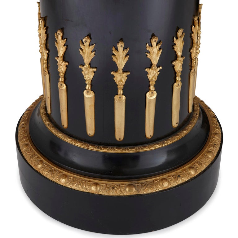 Pair of Neoclassical Style Gilt Bronze and Ebonized Wood Stands For ...