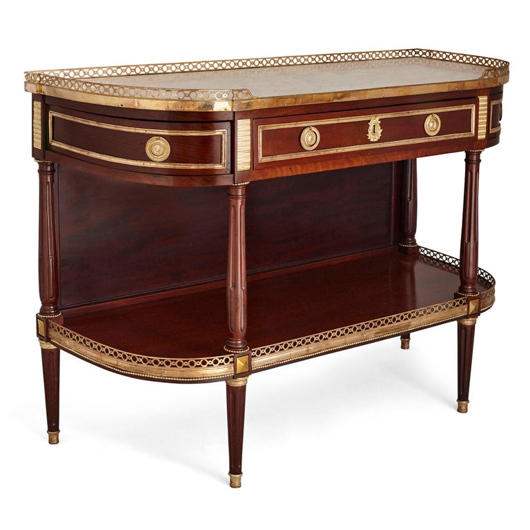 Pair of Neoclassical Style Gilt Bronze Mounted French Consoles For Sale ...