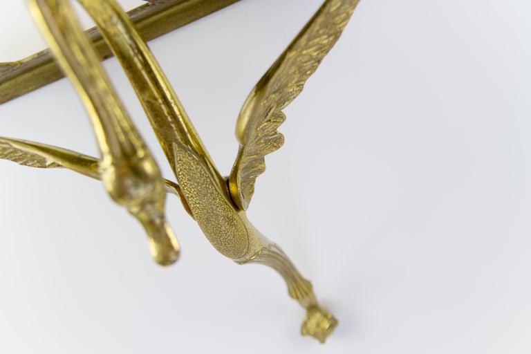 Pair of Neoclassical Style Marble and Bronze Swan Wall Consoles ...